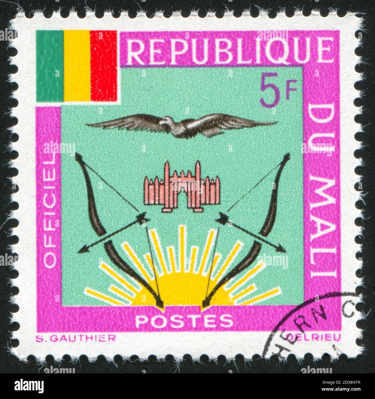 MALI CIRCA 1961: stamp printed by Mali, shows Mali Coat of Arms, circa ...