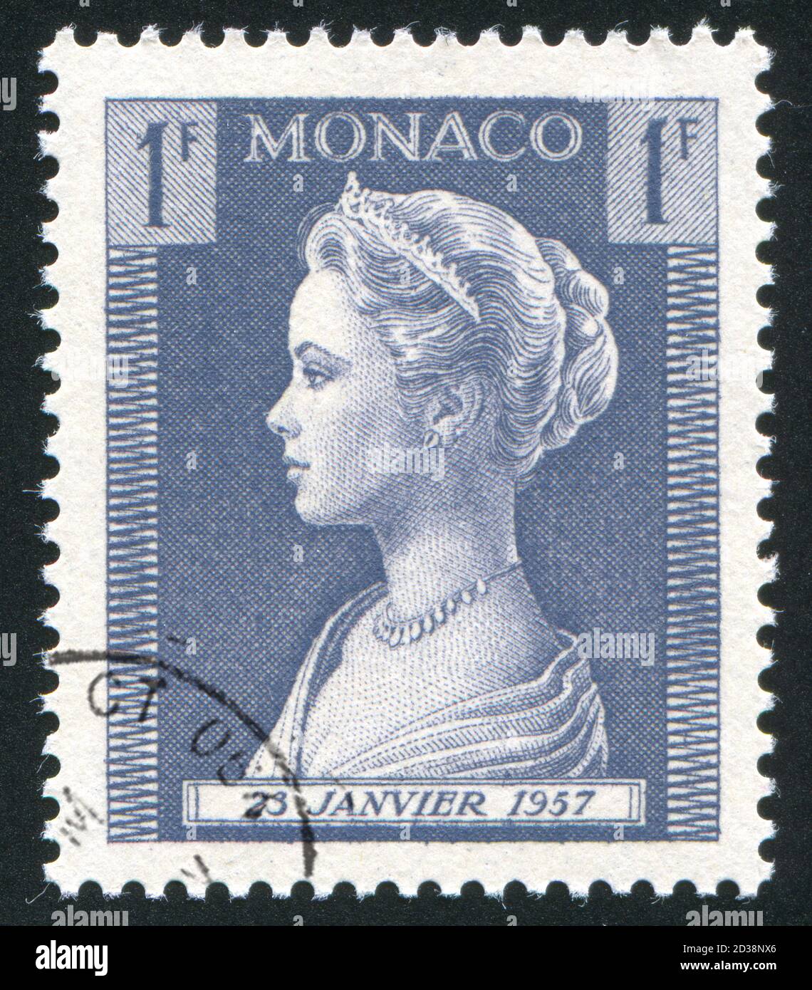 MONACO - CIRCA 1957: stamp printed by Monaco, shows Princess Grace ...