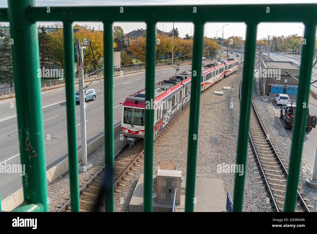 4 October 2020 - Calgary Alberta Canada - Calgary transit LRT train in ...