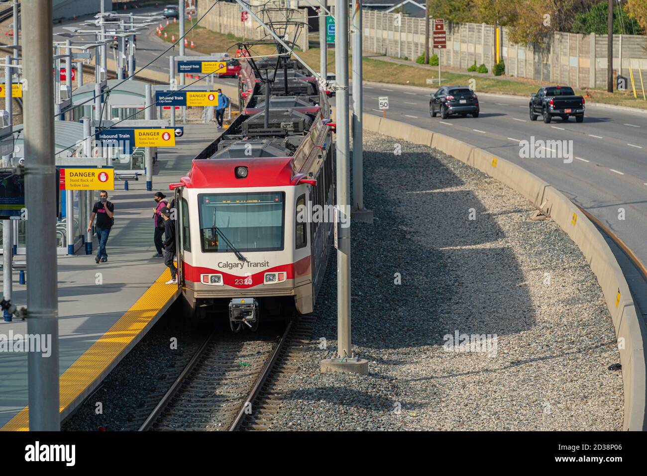 4 October 2020 - Calgary Alberta Canada - Calgary transit LRT train in ...