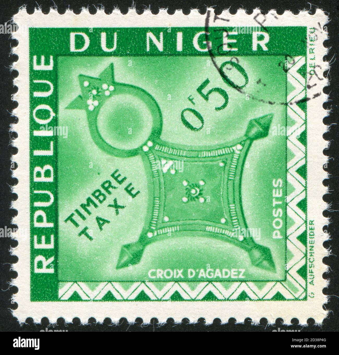 NIGER - CIRCA 1962: stamp printed by Niger shows Cross of Agadez, circa ...
