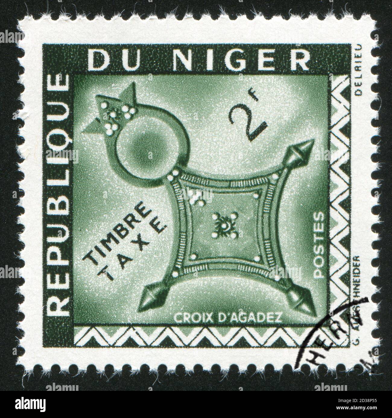 NIGER - CIRCA 1962: stamp printed by Niger shows Cross of Agadez, circa ...