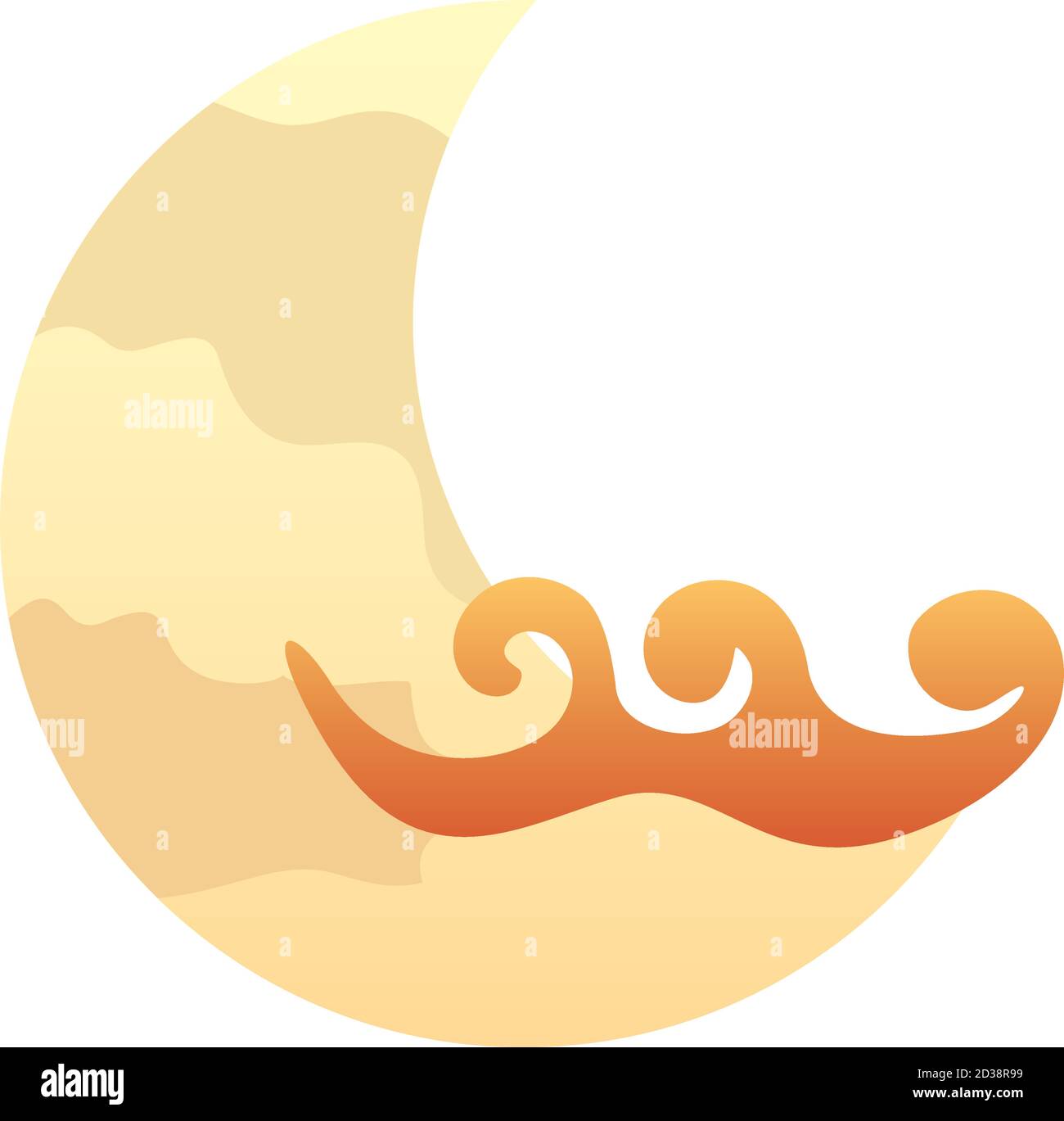 chinese cloud sky with crescent moon vector illustration design Stock ...