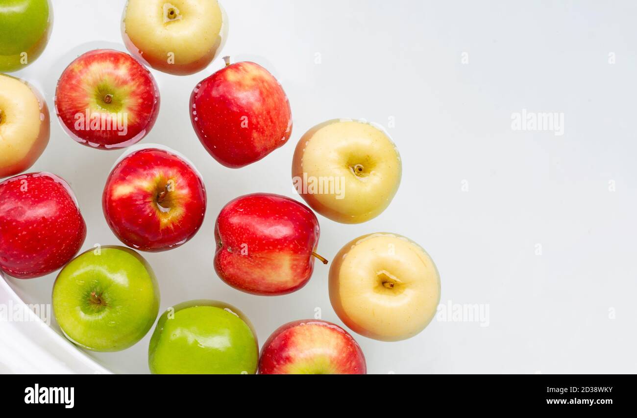Washing fresh apples in the water Stock Photo - Alamy