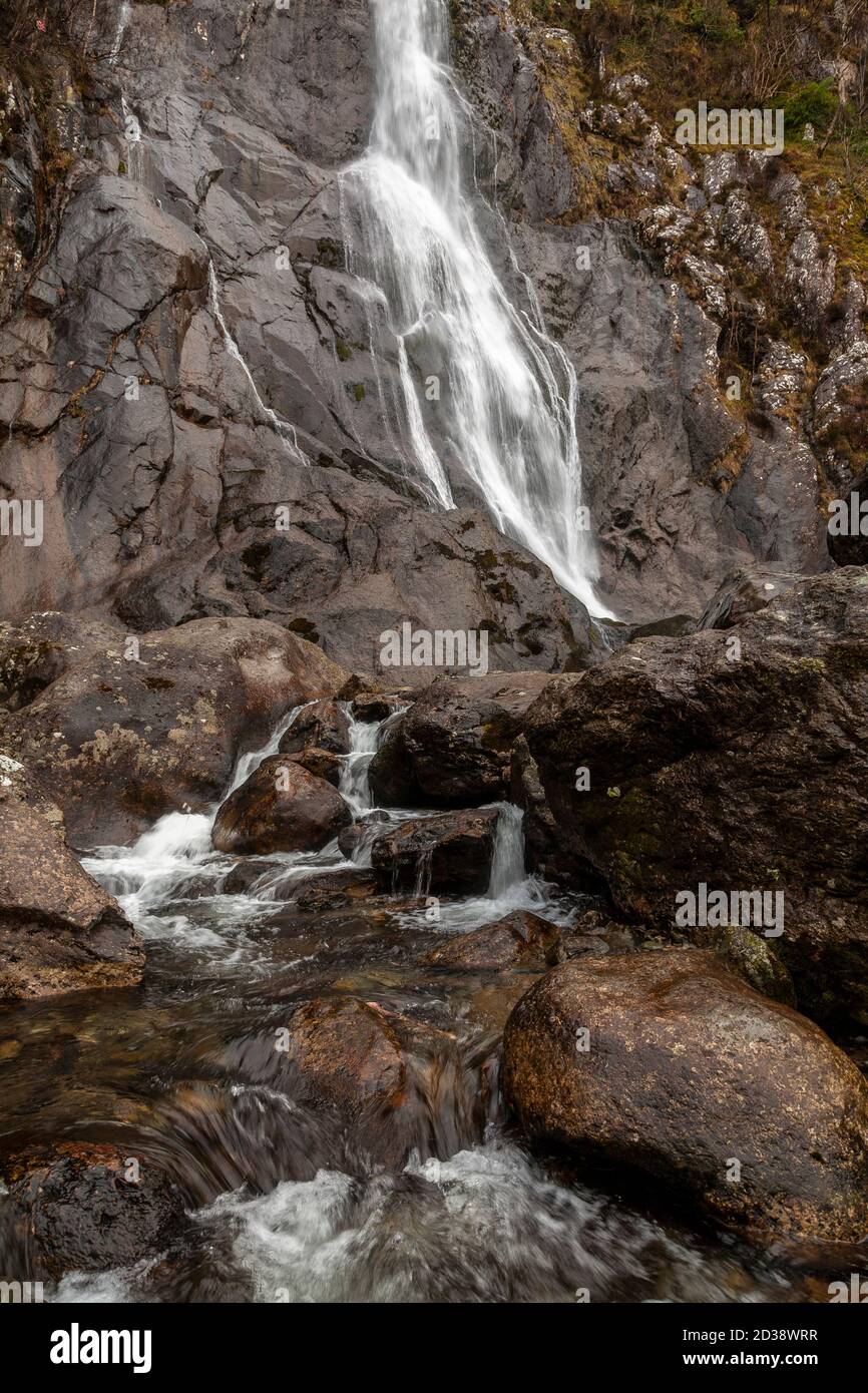 Aber Falls waterfall, Snowdonia, North Wales Stock Photo - Alamy