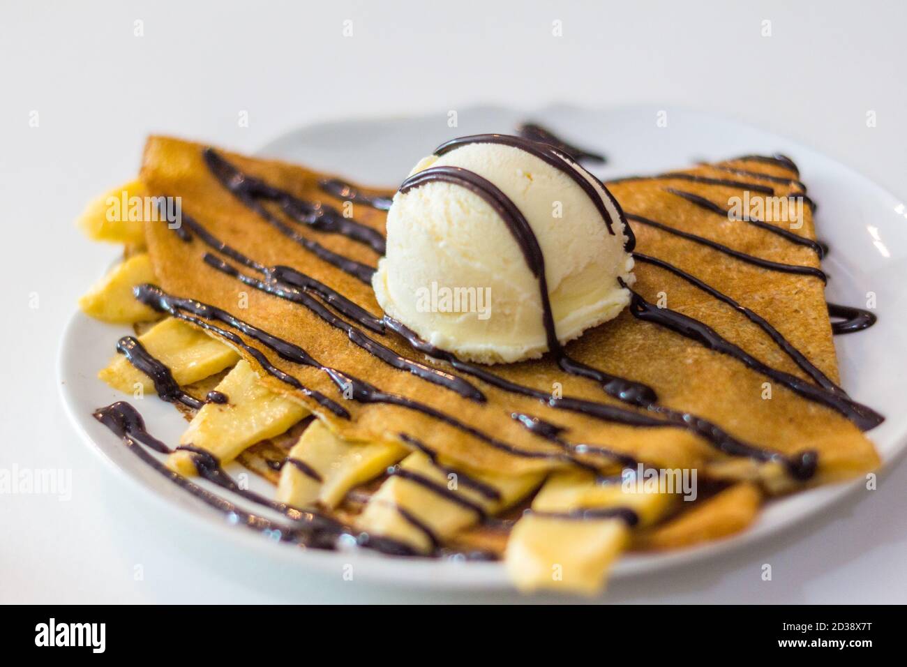 Crepe ala mode served at a cafe in Tagbilaran City, Bohol, Philippines ...