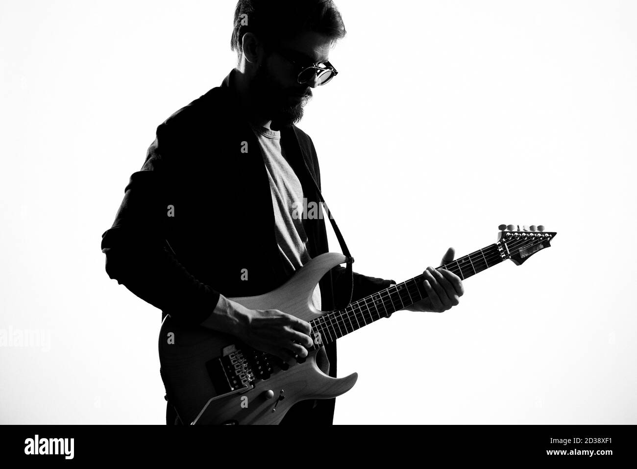 Male guitarist music performance modern art style Stock Photo - Alamy