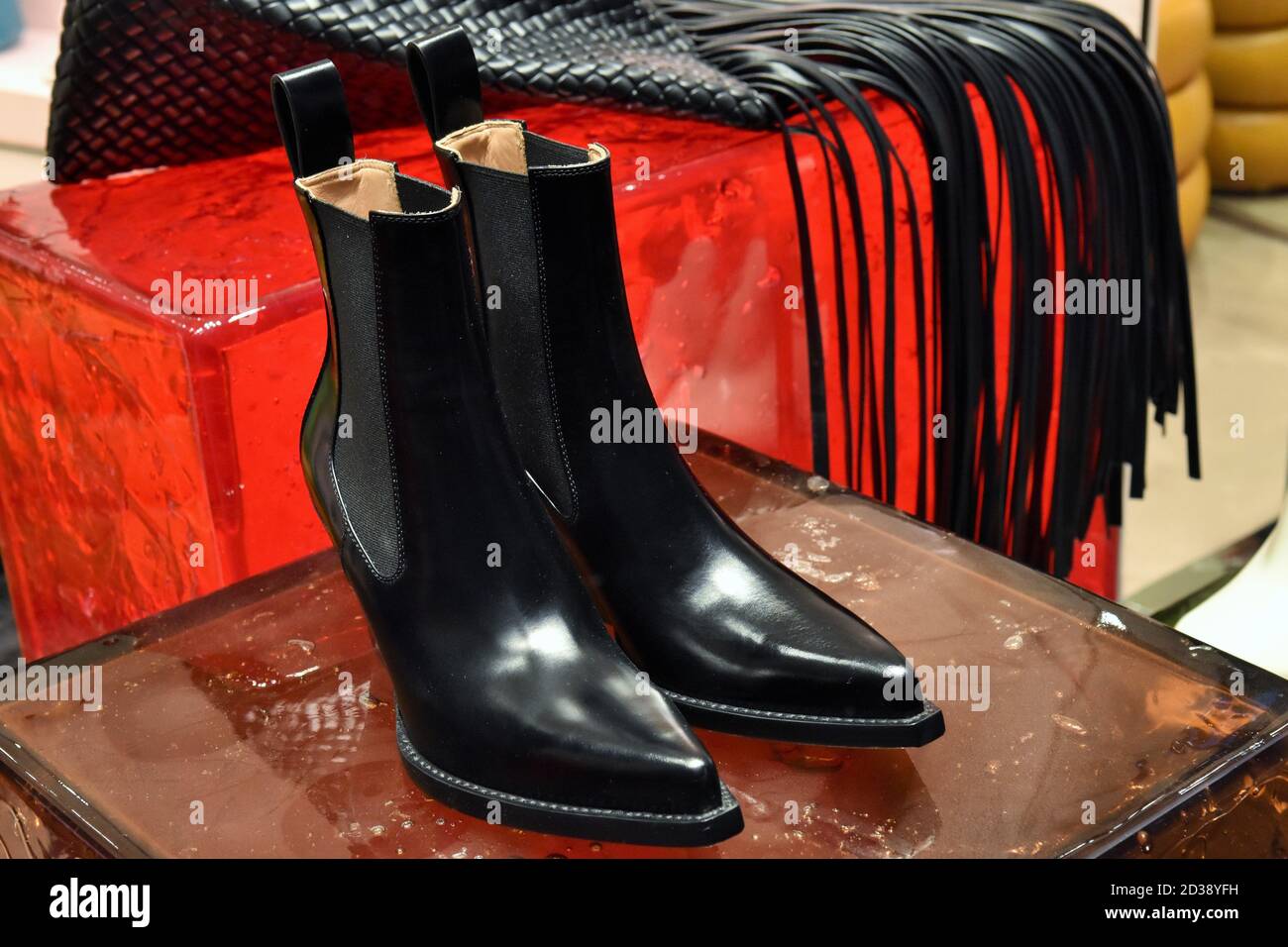 SHOES ON DISPLAY AT BOTTEGA VENETA IN CONDOTTI STREET Stock Photo - Alamy
