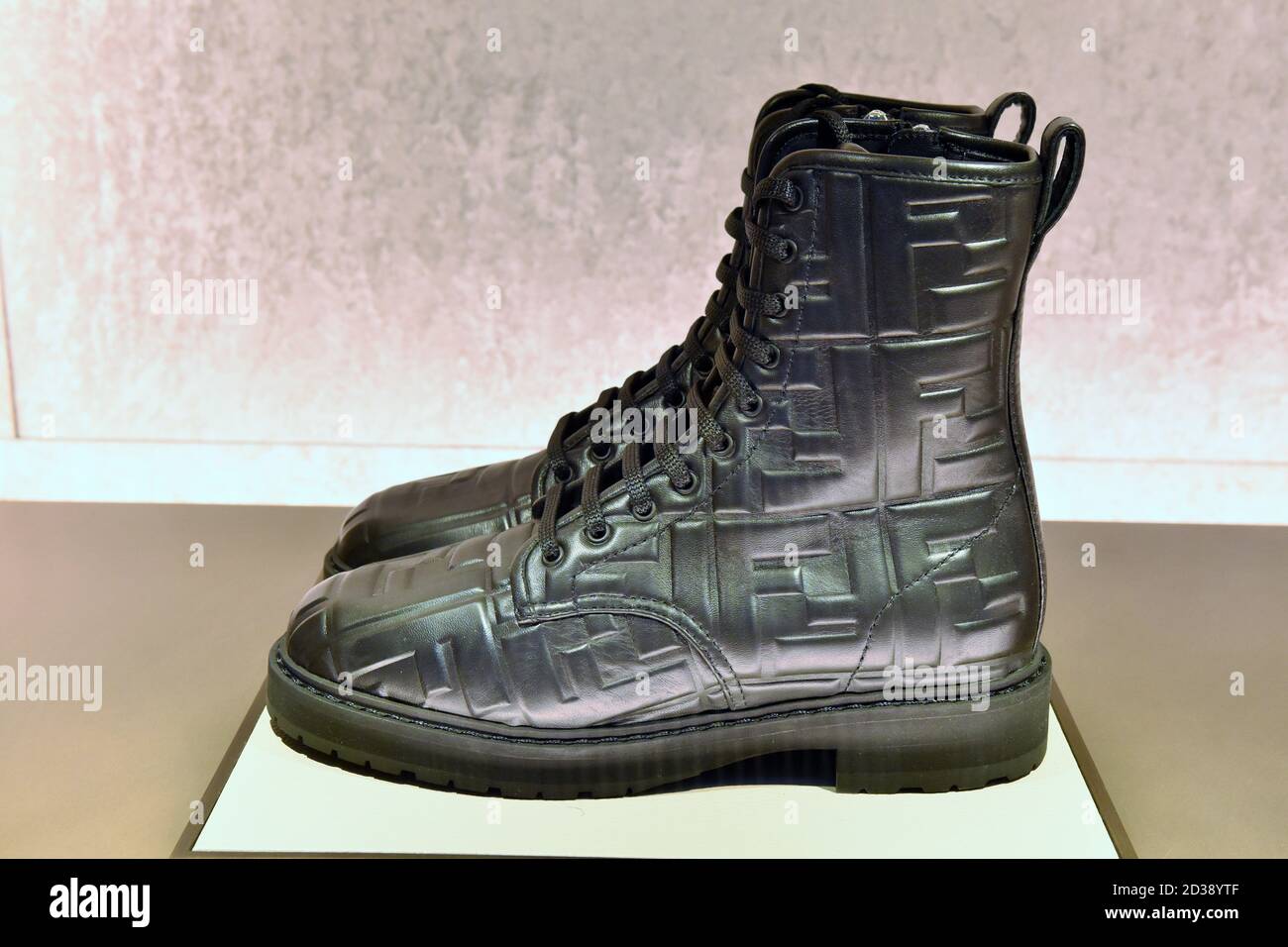 SHOES ON DISPLAY AT FENDI BOUTIQUE IN CONDOTTI STREET Stock Photo - Alamy