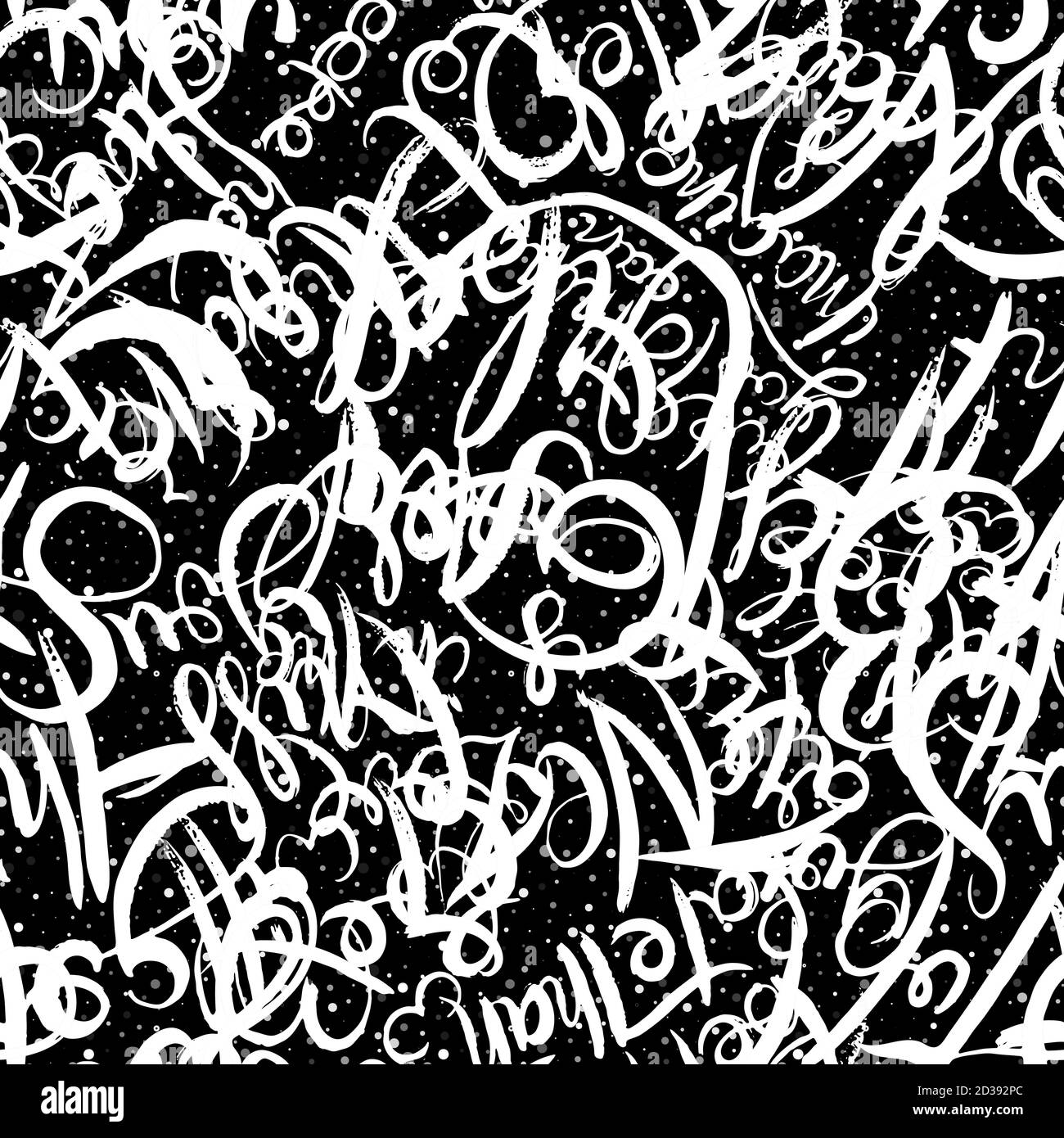 Graffiti background seamless pattern. Hand style tagging. Chalk vector ...