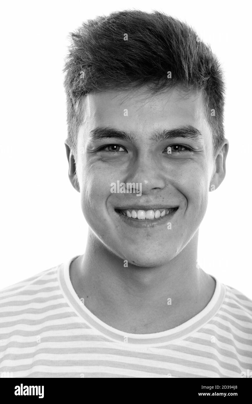 Male happy face portrait Black and White Stock Photos & Images - Alamy
