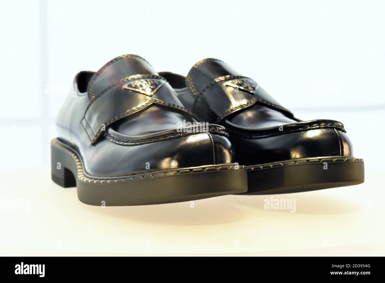 SHOES ON DISPLAY AT PRADA BOUTIQUE IN CONDOTTI STREET Stock Photo - Alamy