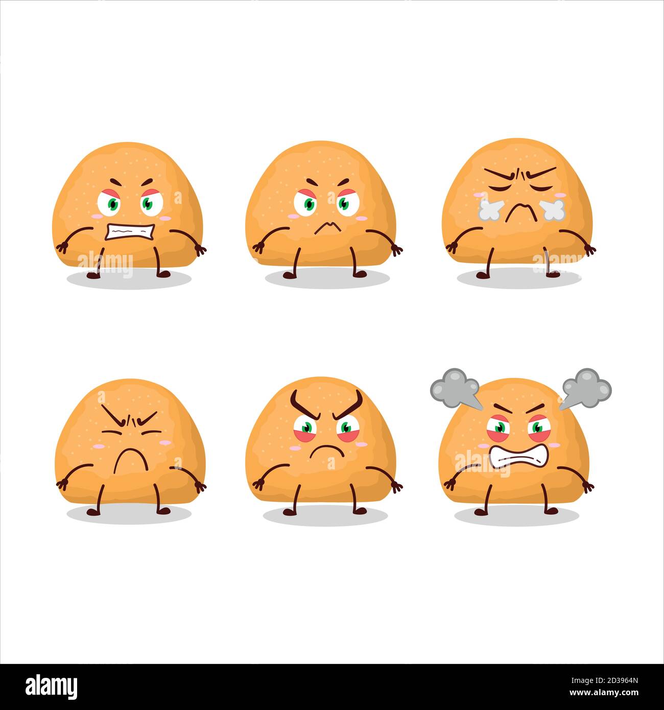Sweet cookies cartoon character with various angry expressions Stock ...