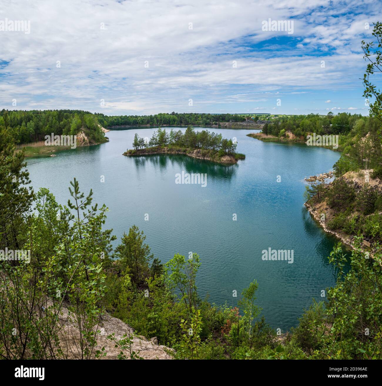 Summer Basalt Pillars Geological Reserve and Basaltove lake, Kostopil ...