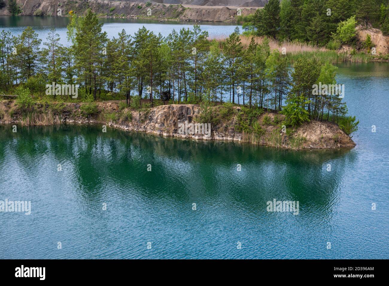 Summer Basalt Pillars Geological Reserve and Basaltove lake, Kostopil ...