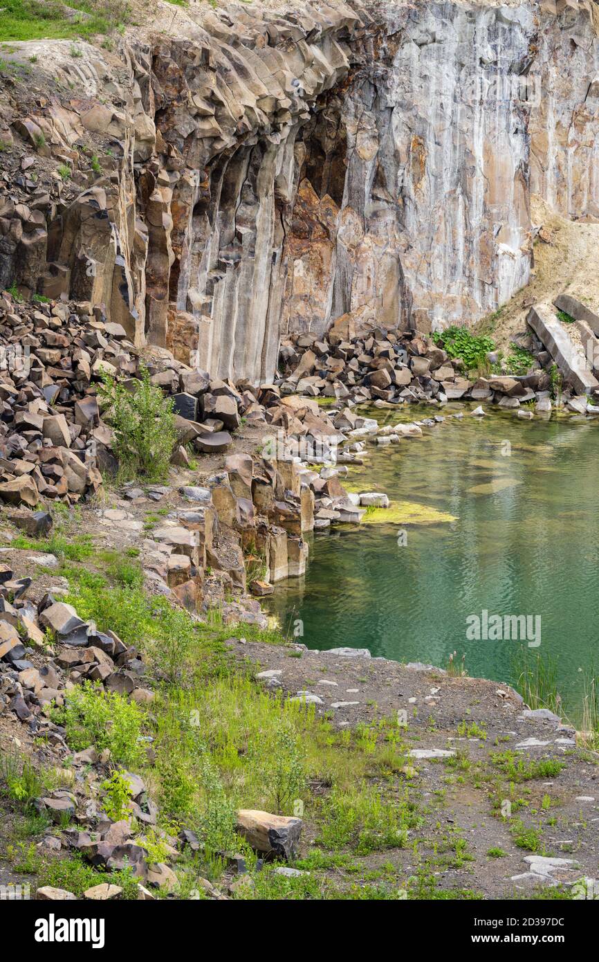 Summer Basalt Pillars Geological Reserve and Basaltove lake, Kostopil ...