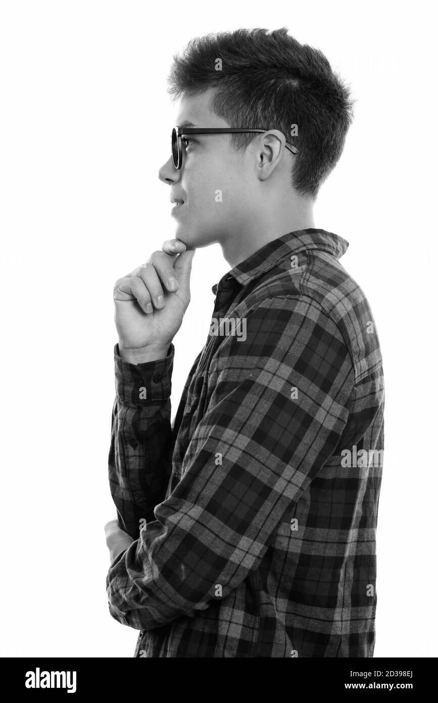 Side profile nerd glasses hi-res stock photography and images - Alamy