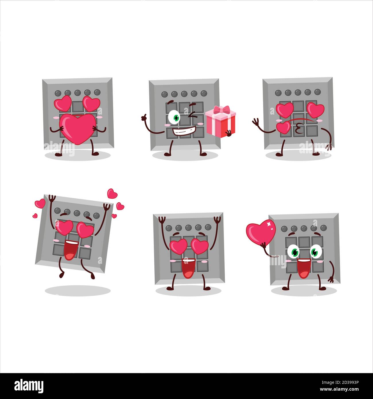 Among us button task cartoon character with love cute emoticon Stock ...