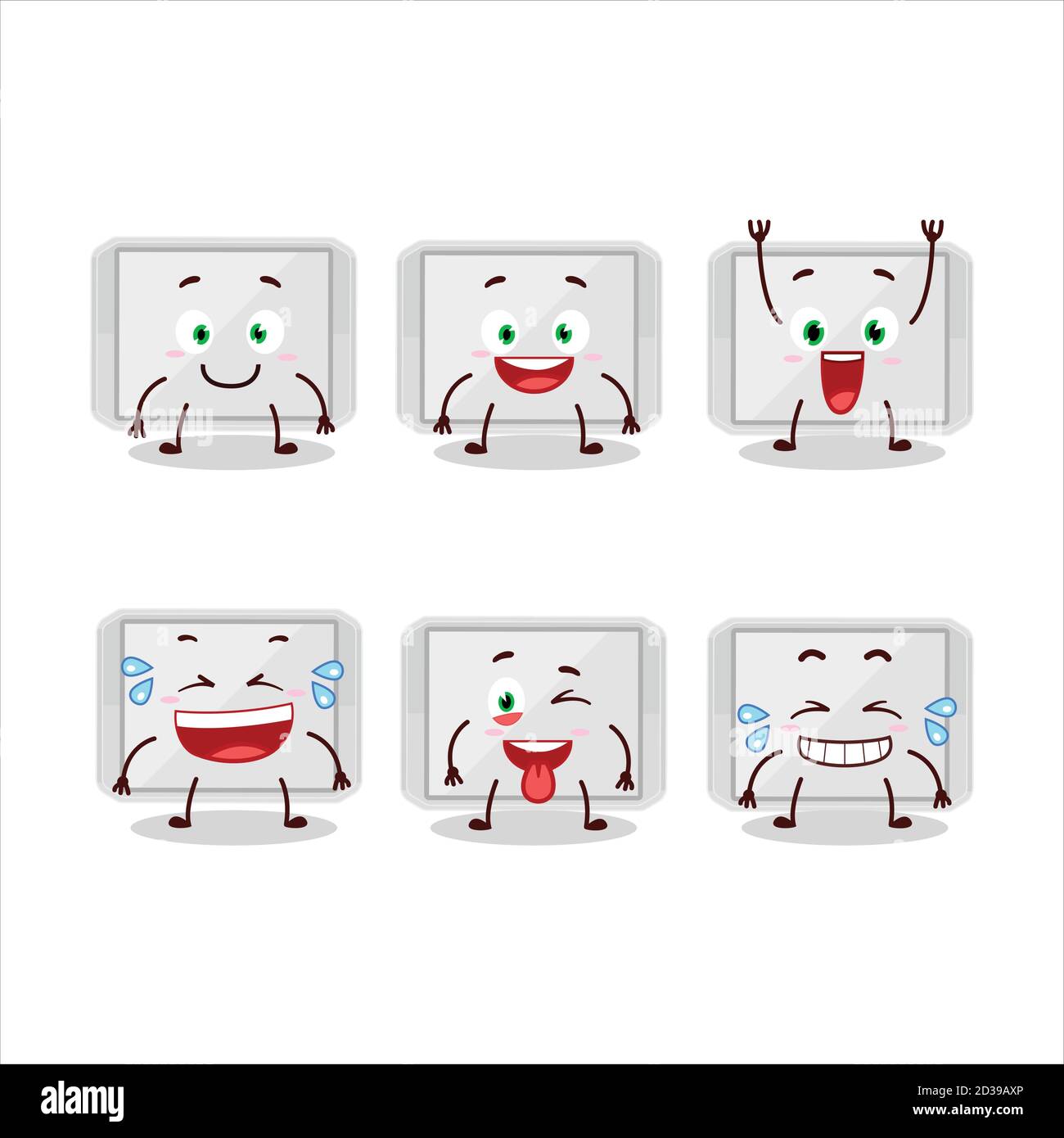 Cartoon character of silver plastic tray with smile expression Stock ...