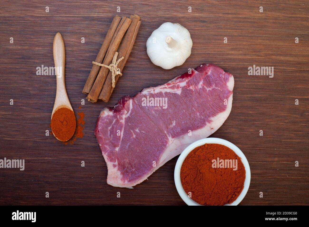 raw uncooked ribeye beef steak butcher selection Stock Photo - Alamy