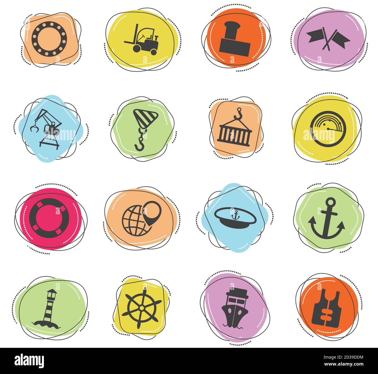 harbor icon set Stock Vector Image & Art - Alamy