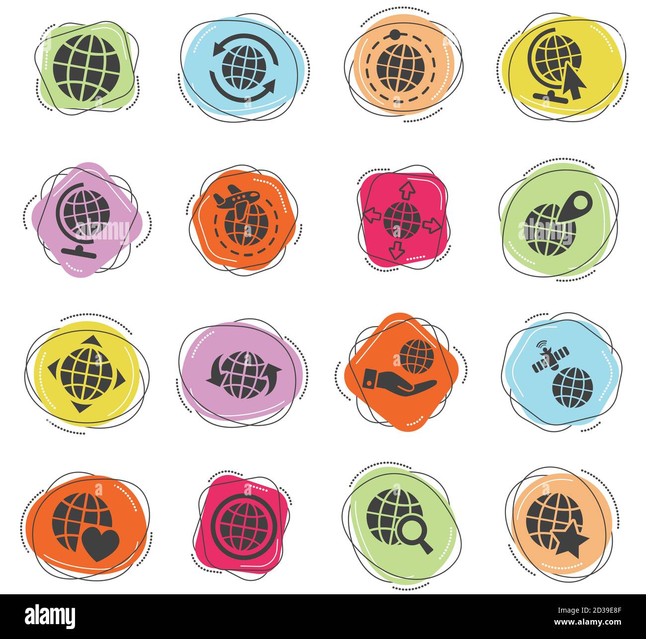 globes icon set Stock Vector Image & Art - Alamy