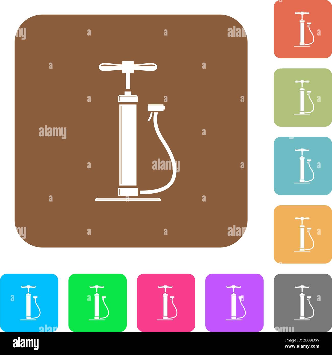 Air pump with gloss flat icons on rounded square vivid color backgrounds Stock Vector Image ...