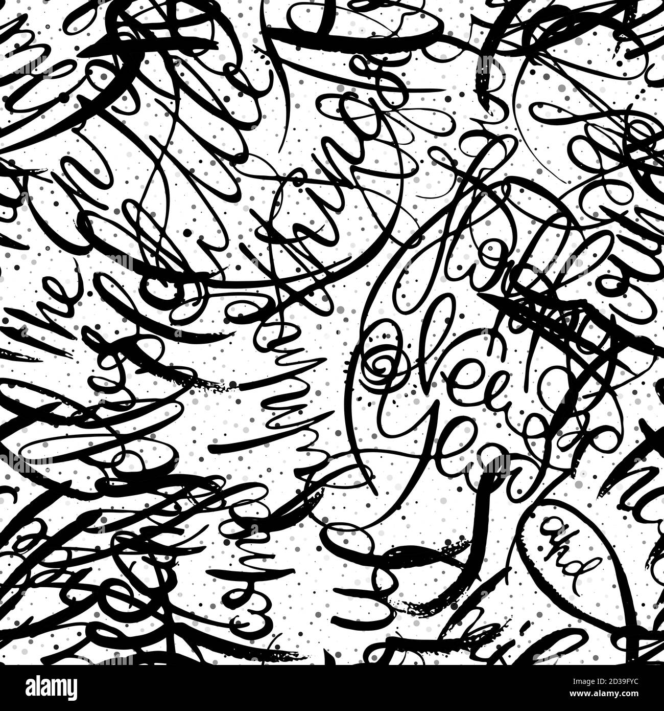 Graffiti background seamless pattern. Hand style tagging. Vandal vector ...