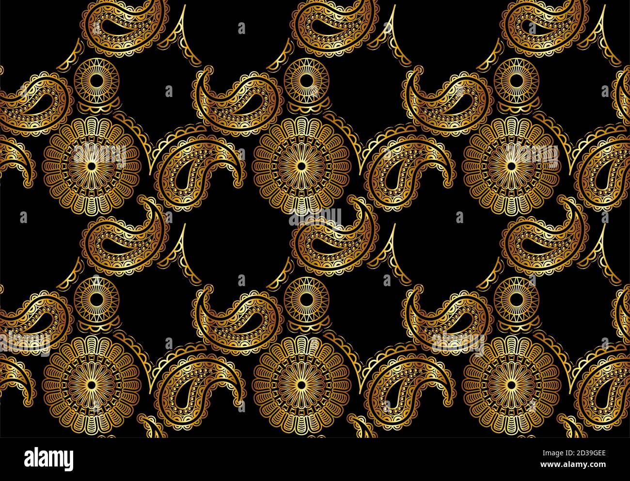 Seamless Golden Mandala Pattern Stock Vector Image & Art - Alamy