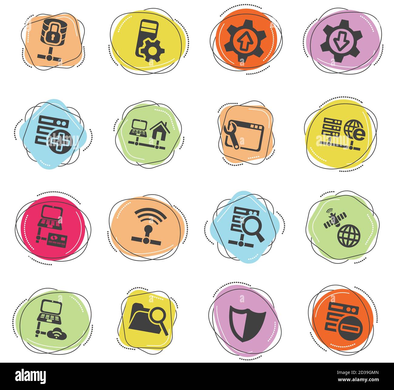 server icon set Stock Vector Image & Art - Alamy