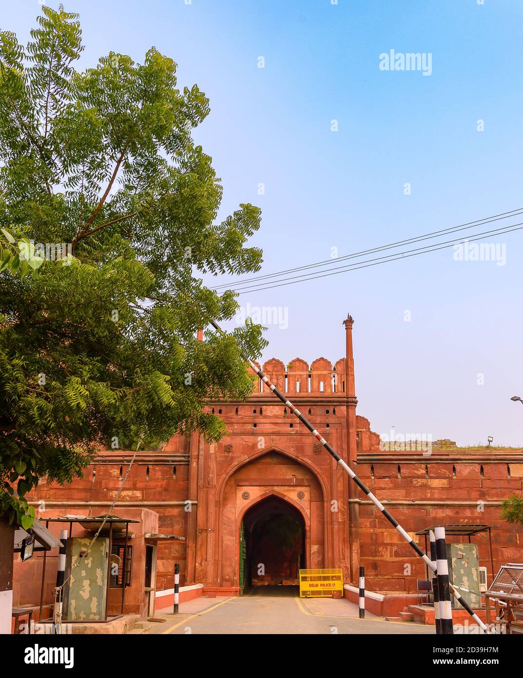 The Redstone wall of the Historic fort, Red Fort of Delhi in India ...