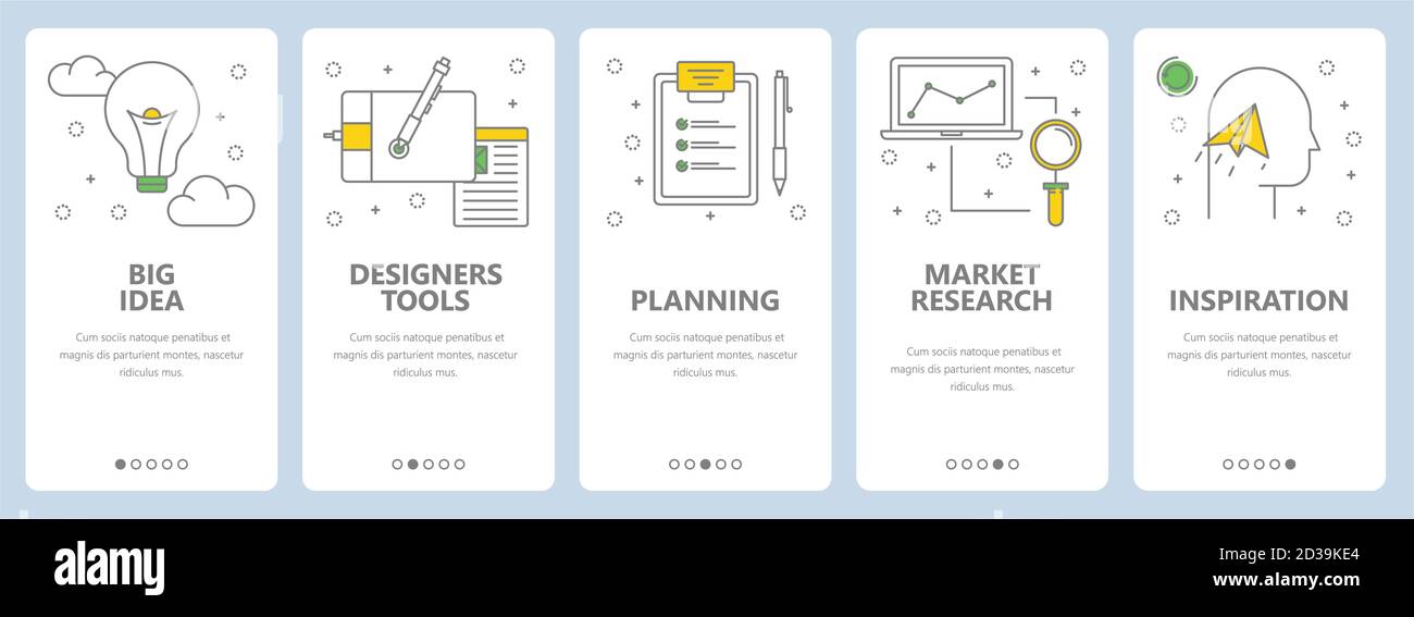 Vector modern thin line art style creative concept banners Stock Vector ...