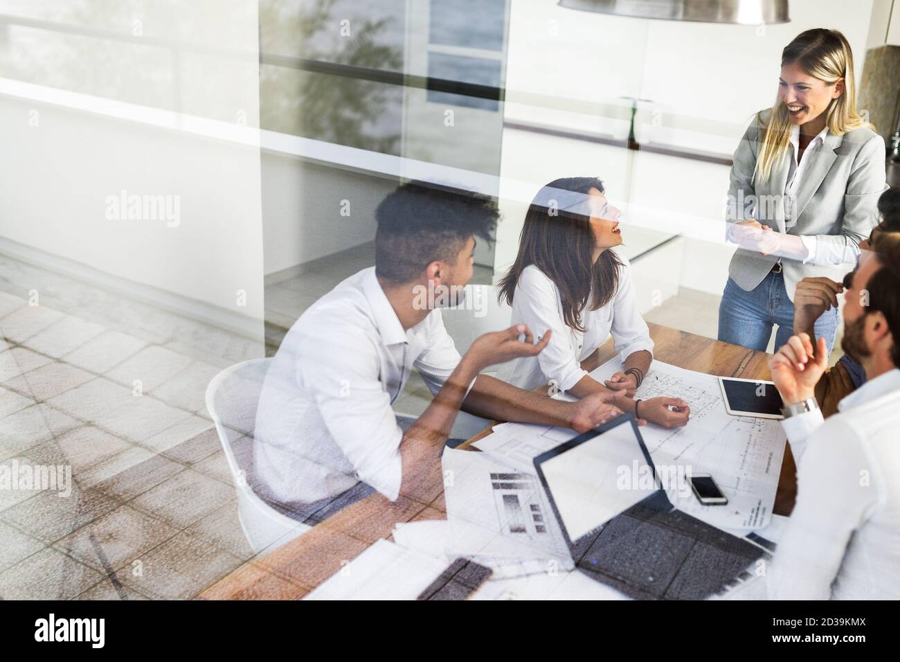 Startup diversity teamwork brainstorming business meeting concept Stock ...