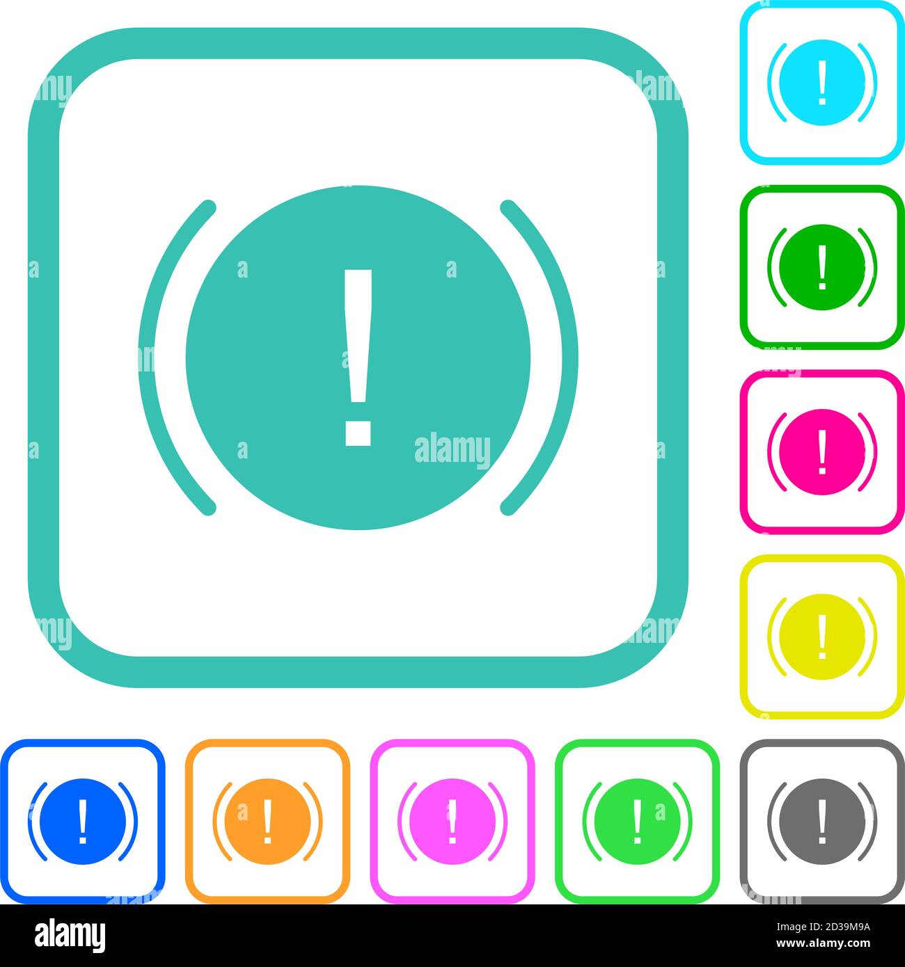 Car dashboard handbrake indicator vivid colored flat icons in curved ...