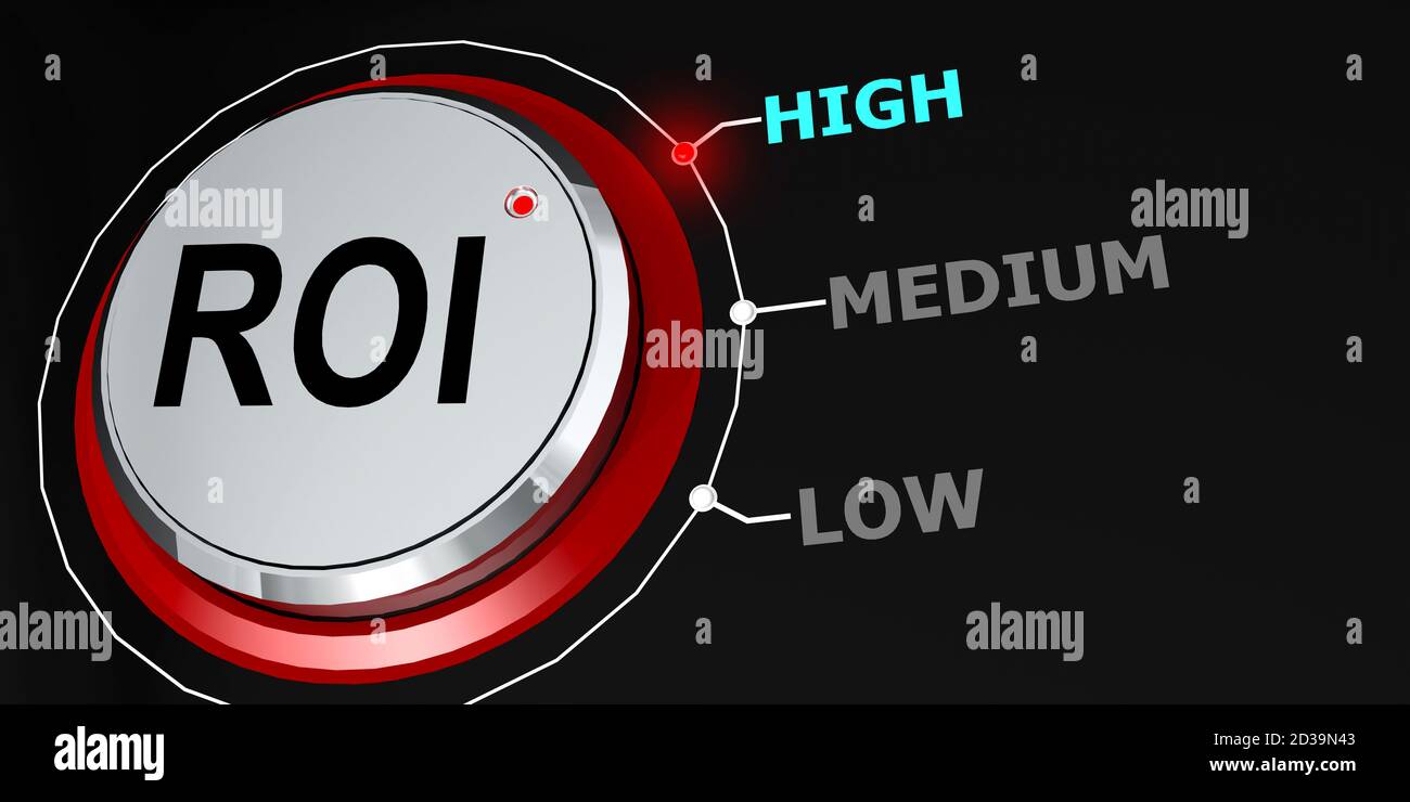 High ROI indication with metal knob, 3d rendering Stock Photo - Alamy
