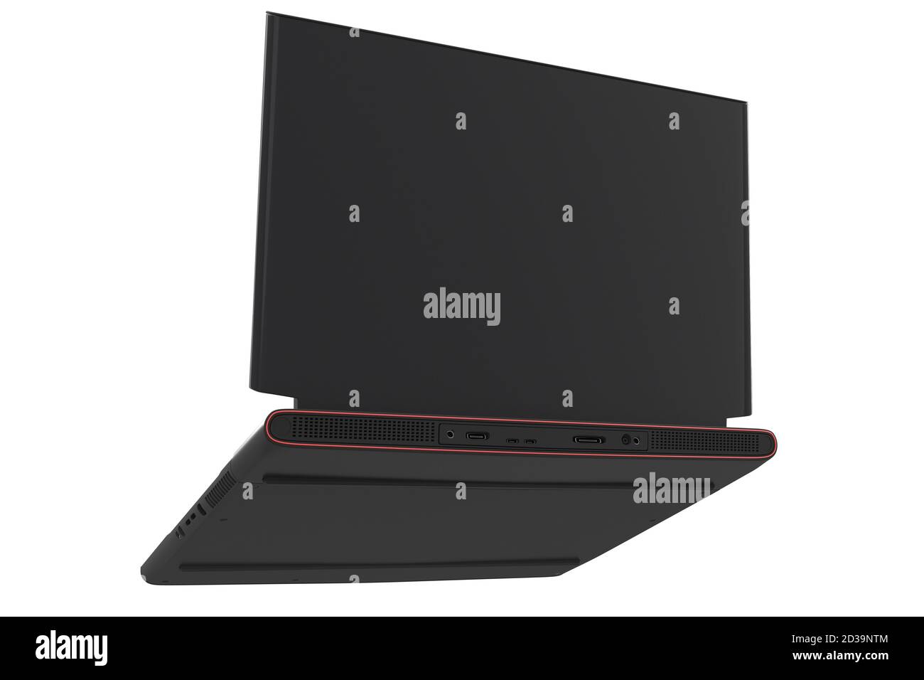 3d rendering of modern gaming laptop with rgb lights isolated on white ...