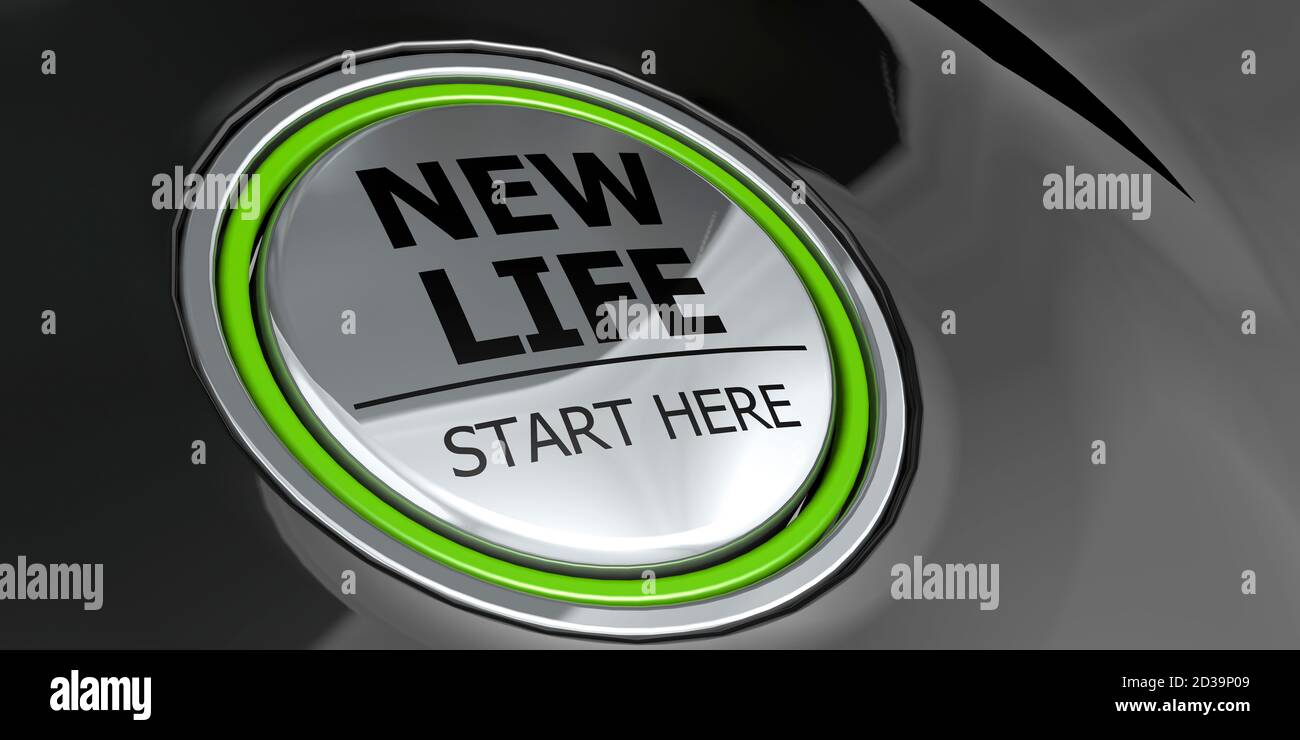 New life start here button on black background, 3d rendering Stock ...