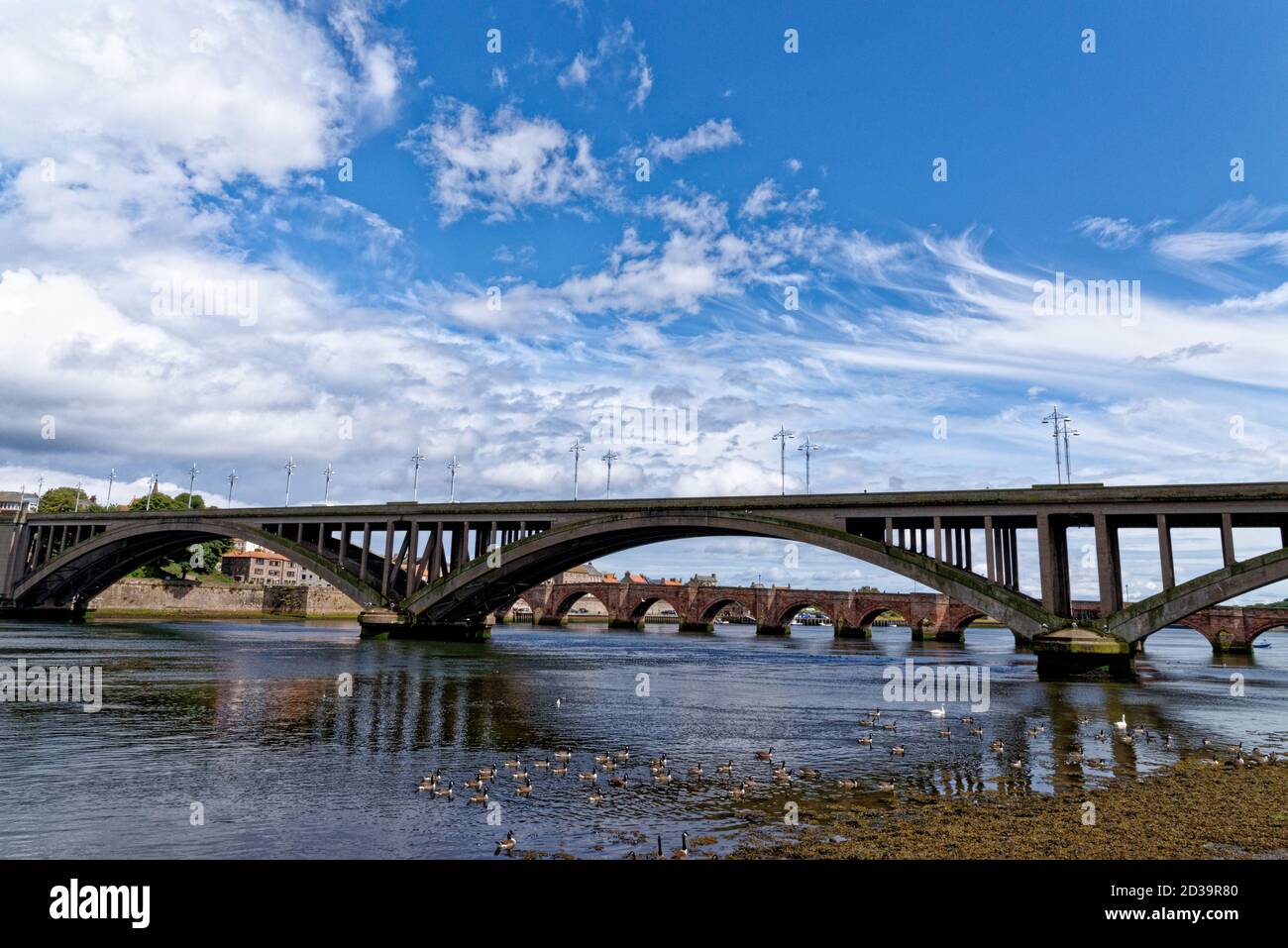The Royal Tweed Bridge in Berwick Upon Tweed Northumberland England UK ...