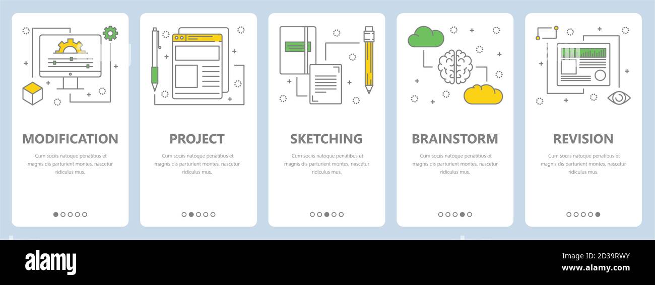 Vector modern thin line art style modification concept banners Stock ...