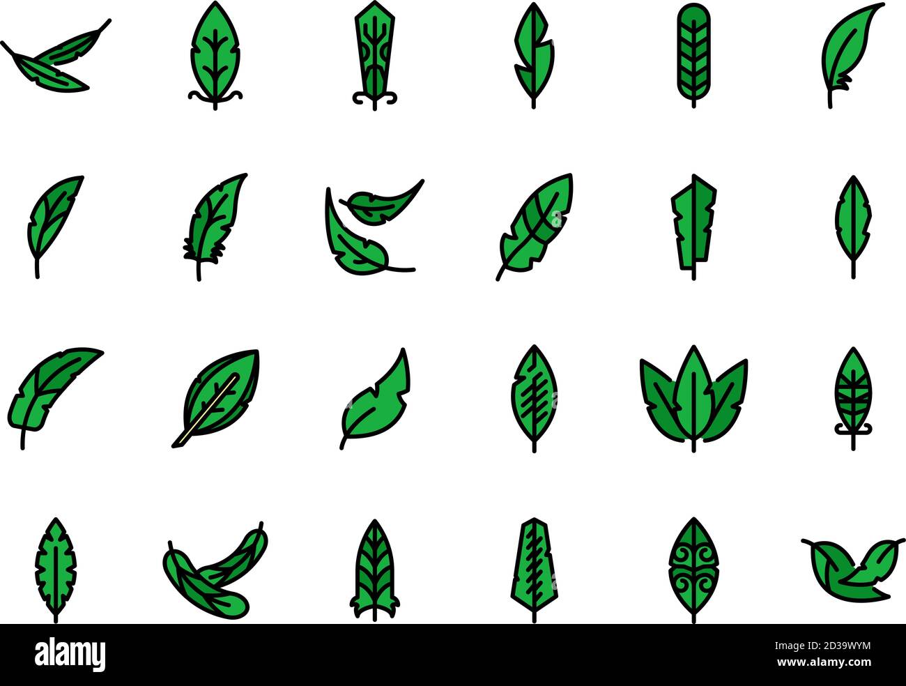 Feathers icons set vector flat Stock Vector Image & Art - Alamy