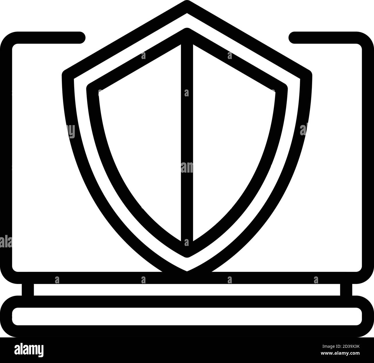 Shield monitor icon, outline style Stock Vector Image & Art - Alamy