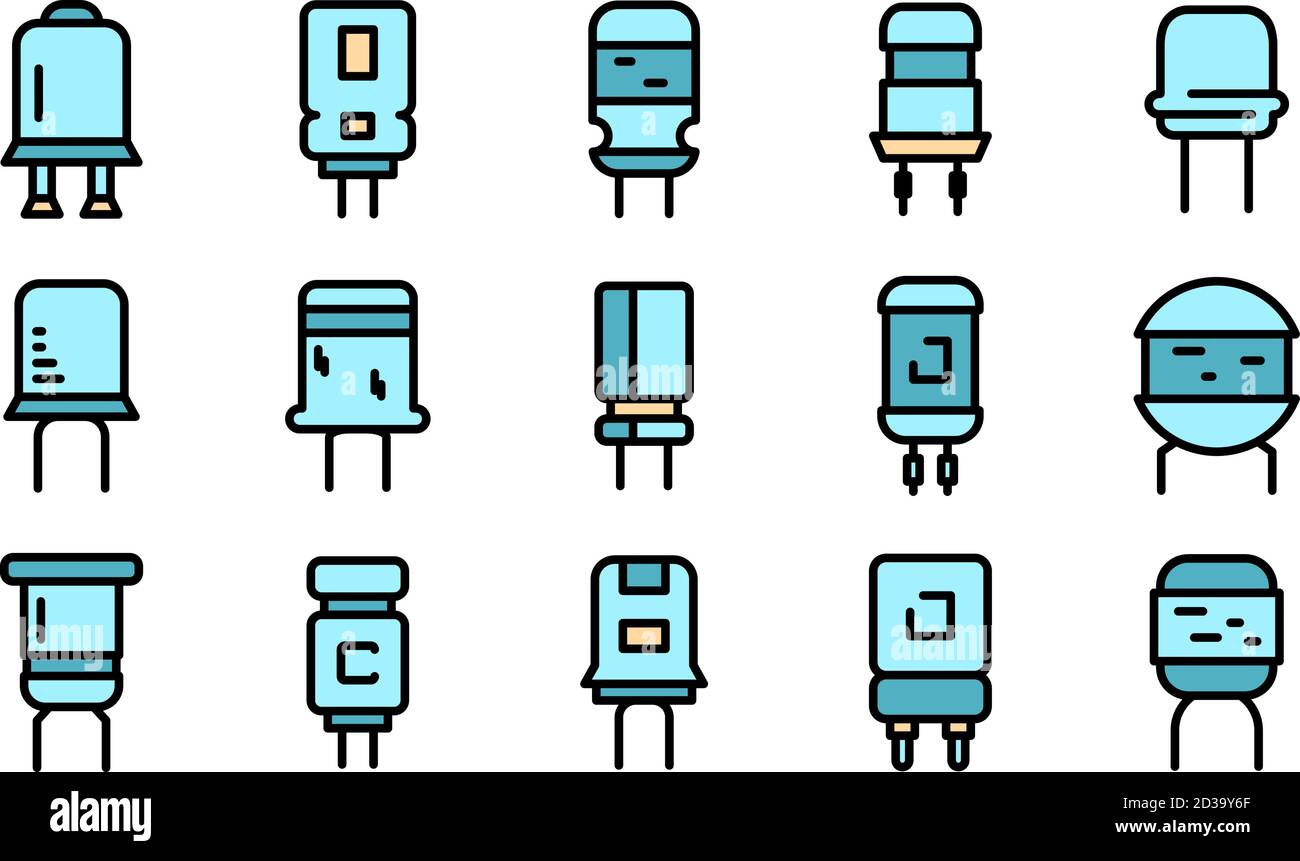 Capacitor icons set vector flat Stock Vector Image & Art - Alamy