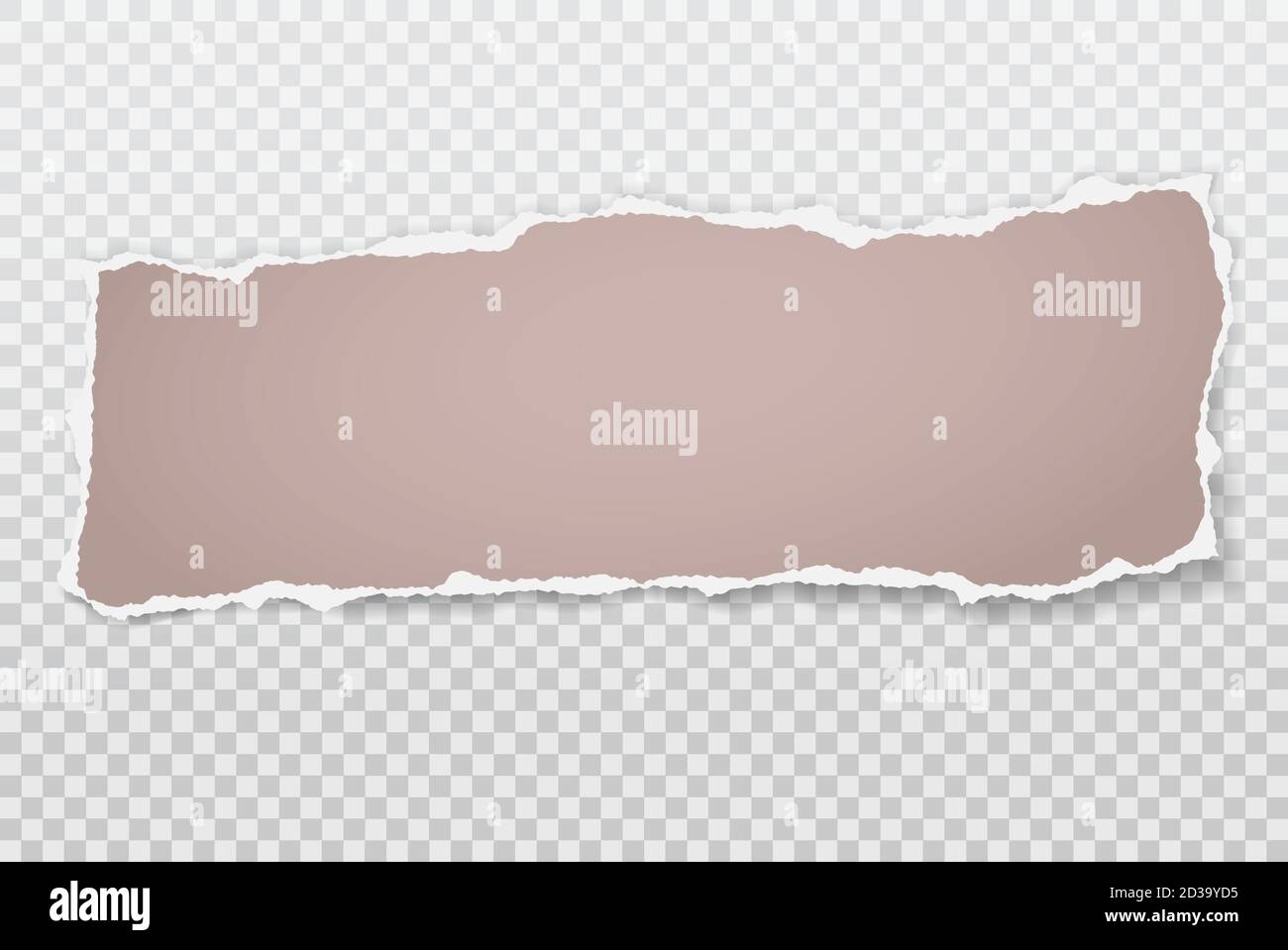 Torn of brown note, notebook paper piece stuck on white squared ...