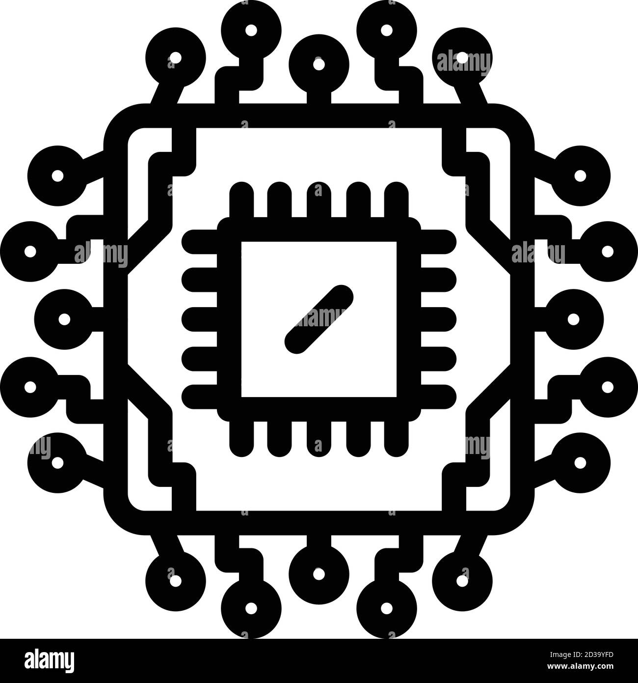 Electronic processor icon, outline style Stock Vector Image & Art - Alamy