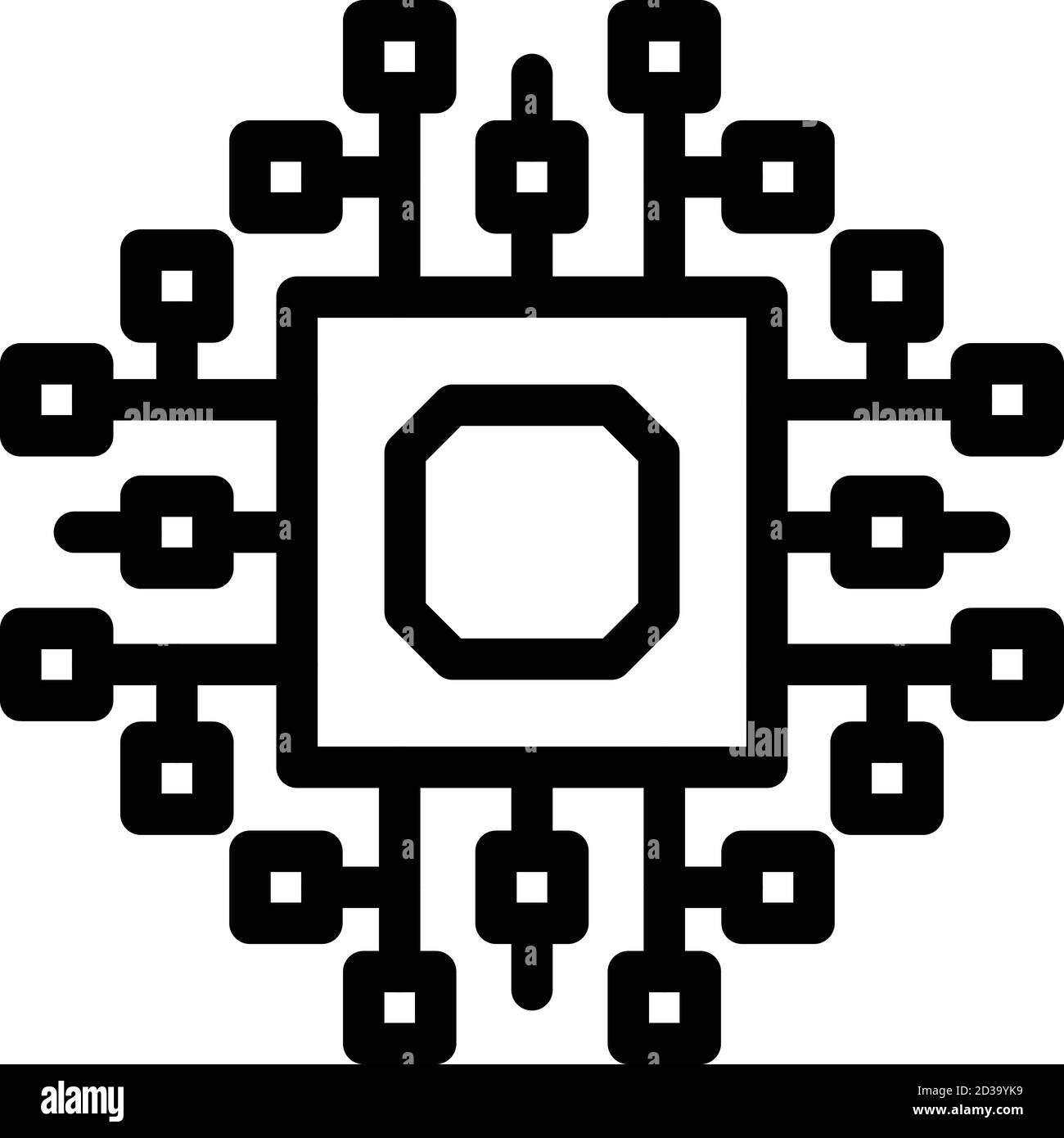 Computer cpu icon, outline style Stock Vector Image & Art - Alamy