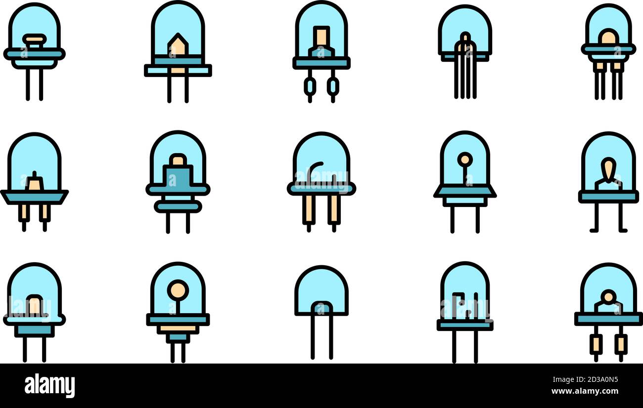 Diode icons set vector flat Stock Vector Image & Art - Alamy