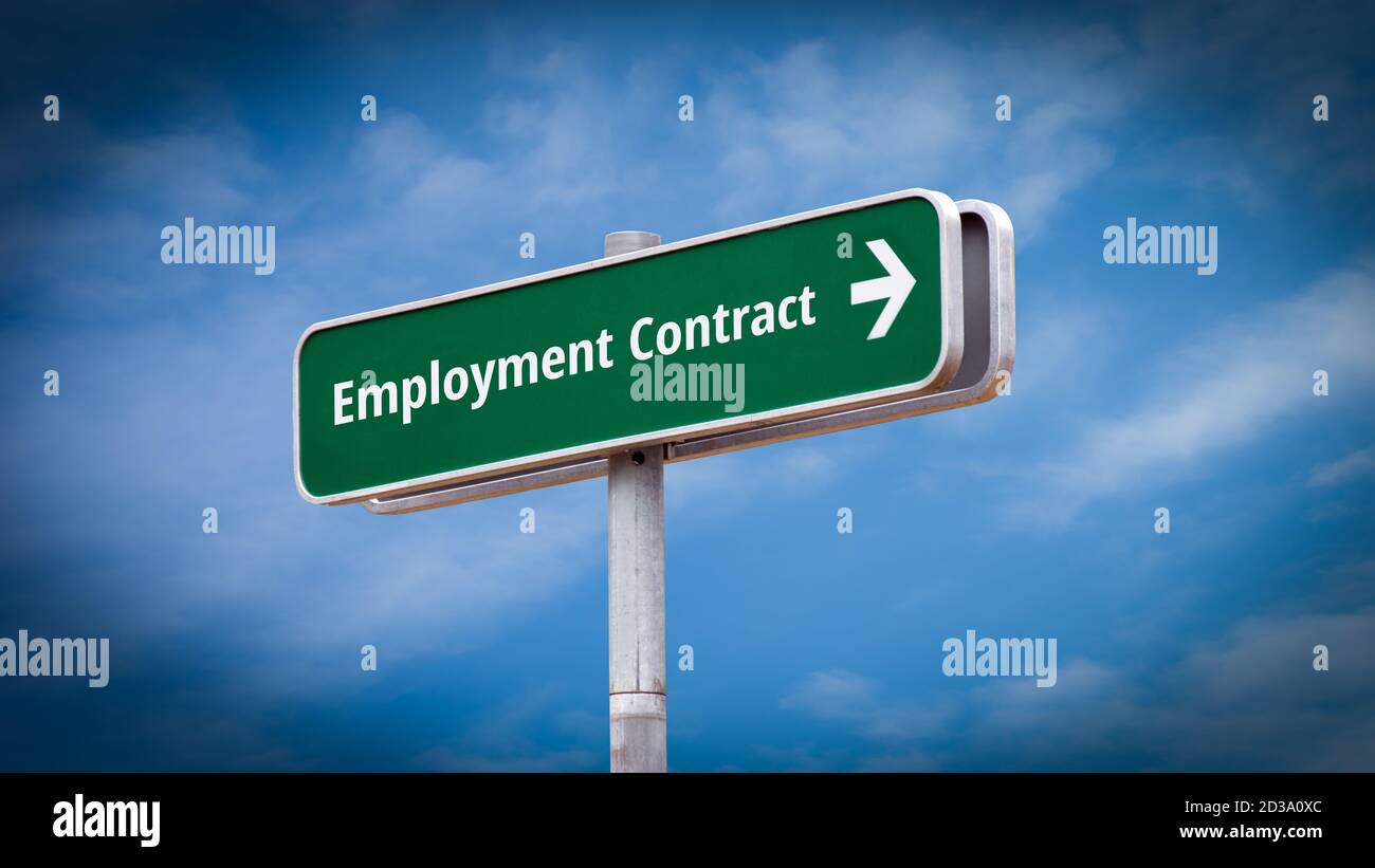 Street Sign the Direction Way to EMPLOYMENT CONTRACT Stock Photo - Alamy
