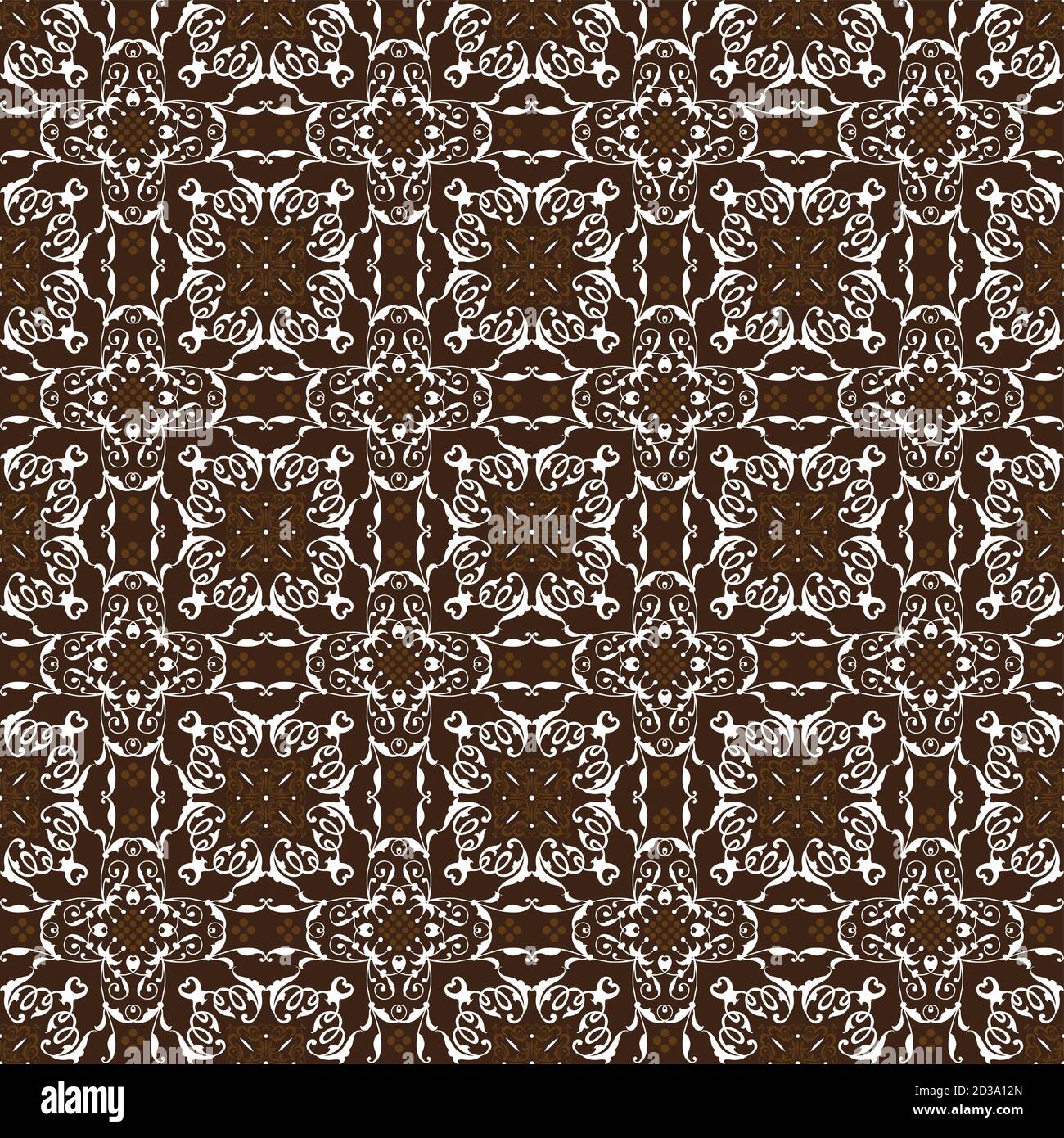 Elegant Indonesian batik flower motifs with simple dark brown color ...