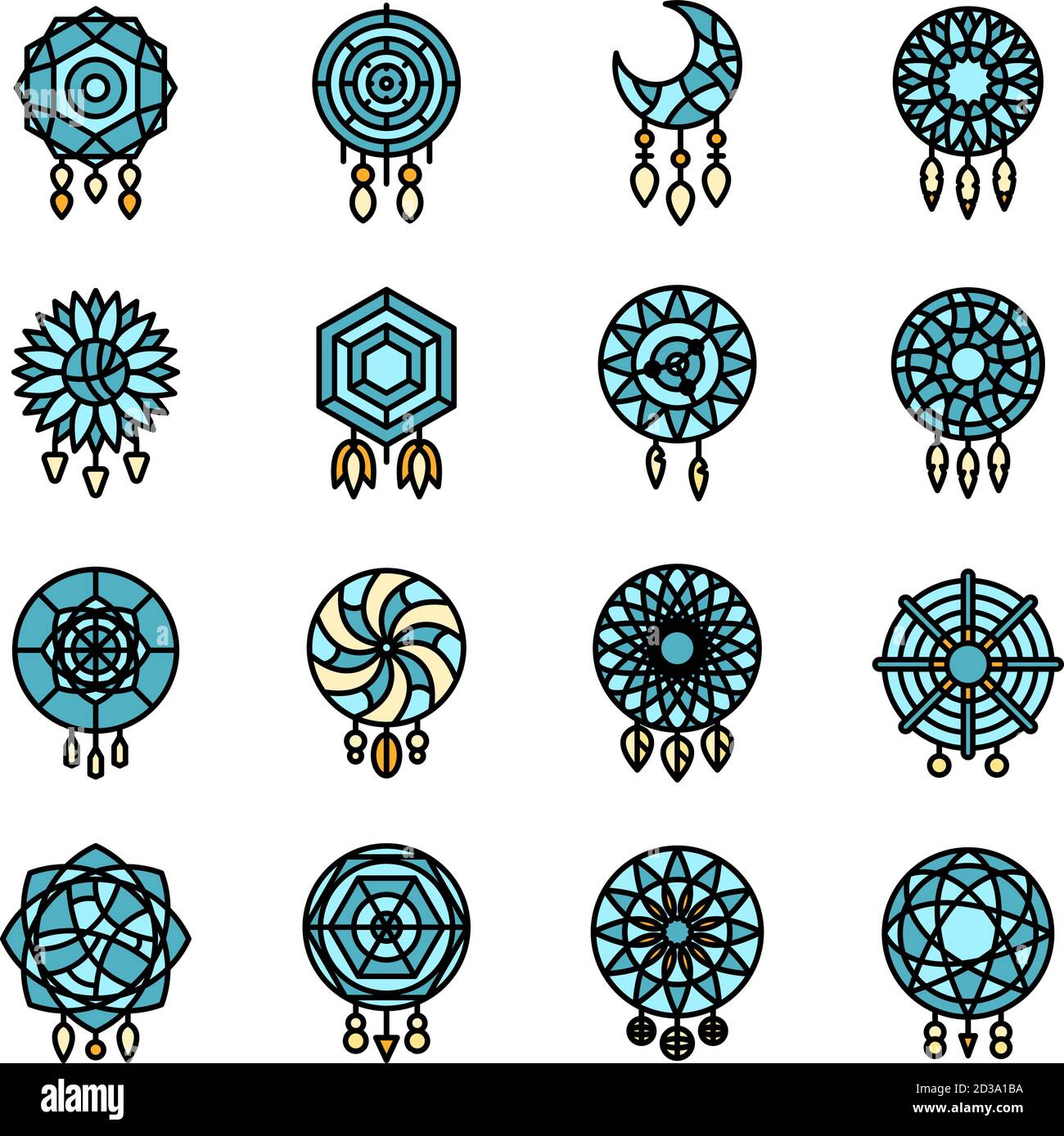 Dream catcher icons set vector flat Stock Vector Image & Art - Alamy