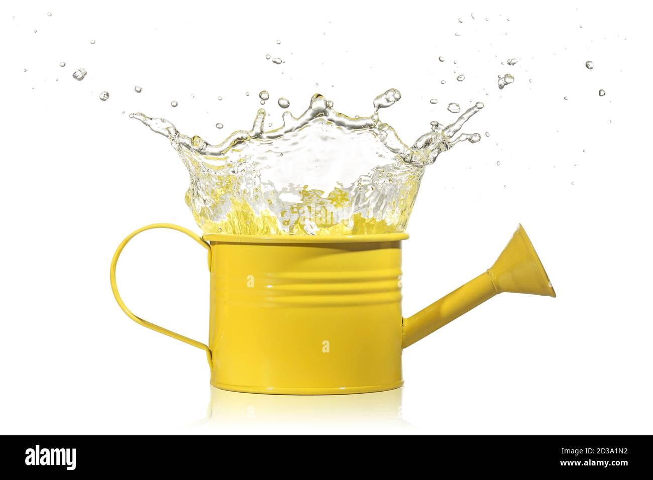 water splashing out from a yellow watering can Stock Photo - Alamy
